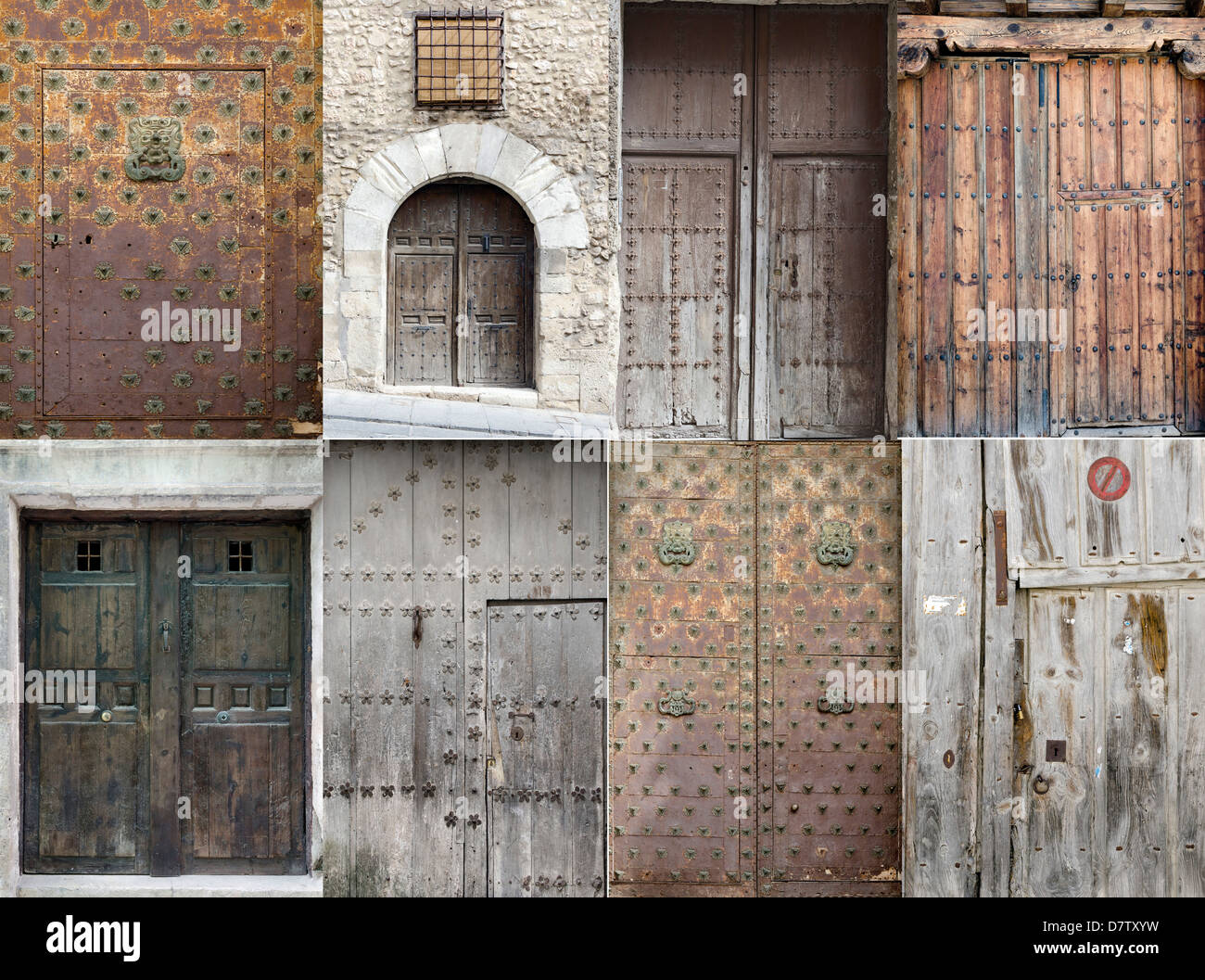 Collection of some old wooden doors Stock Photo - Alamy