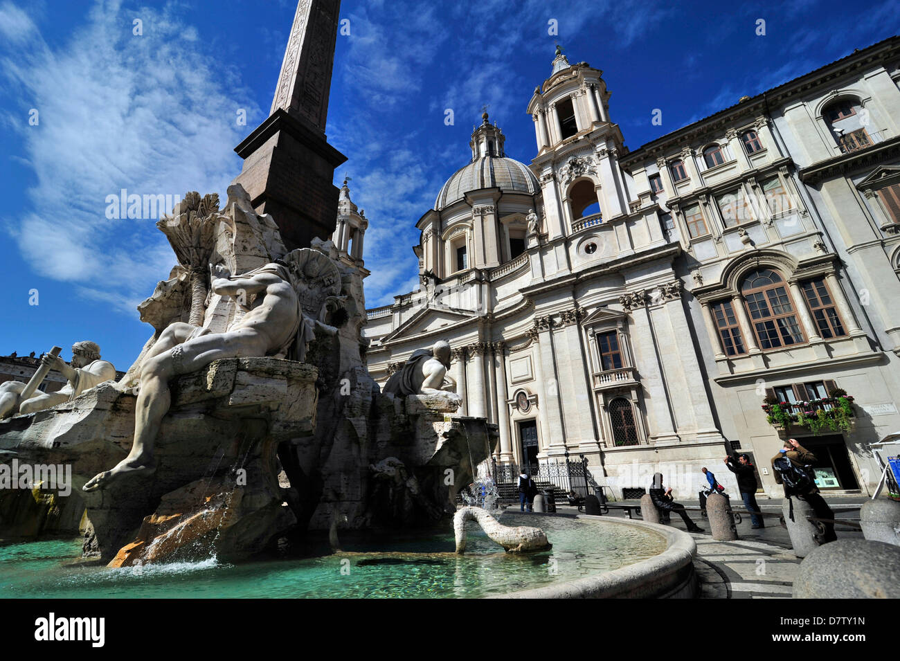 The Bernini Fountain in Piazza Navona, Rome Stock Photo - Alamy