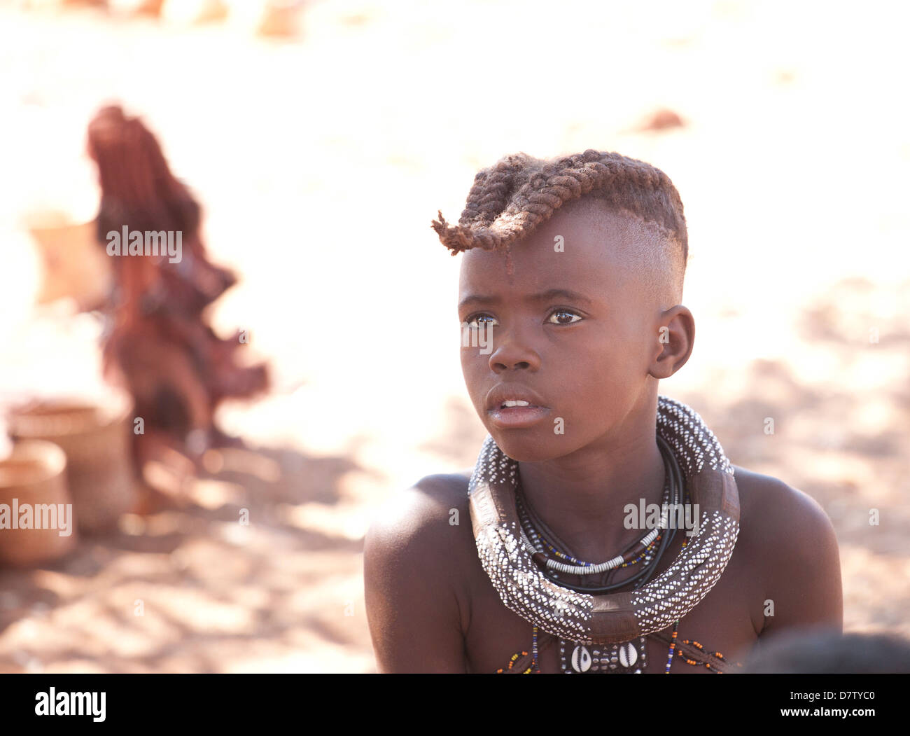 Young Himba boy with plaited hair, Kunene Region (formerly Kaokoland ...