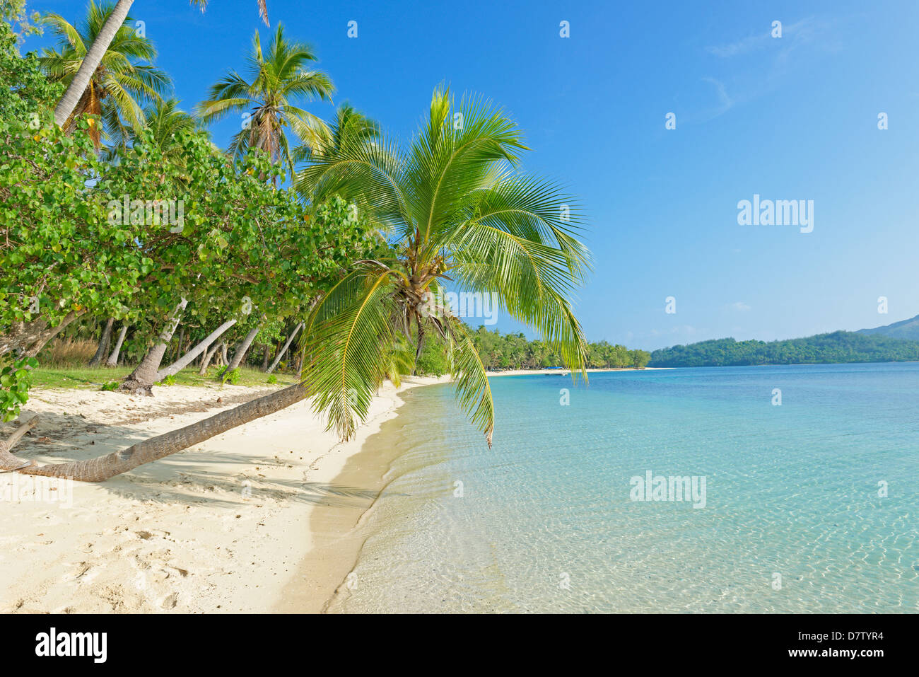 Tropical beach, Nanuya Lailai Island, Yasawa island group, Fiji, South ...