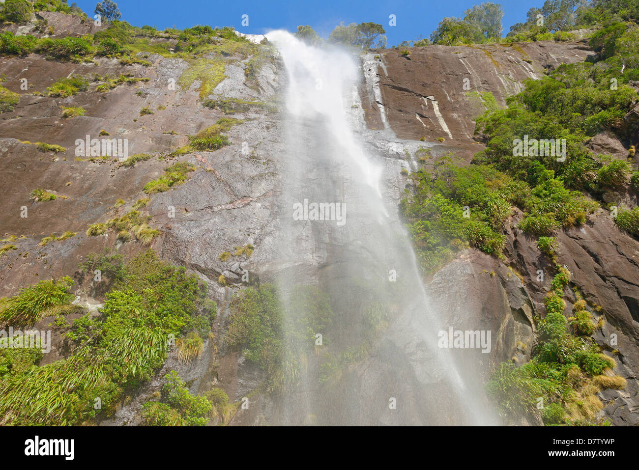 Waterfall, Milford Sound, Fiordland National Park, UNESCO World ...