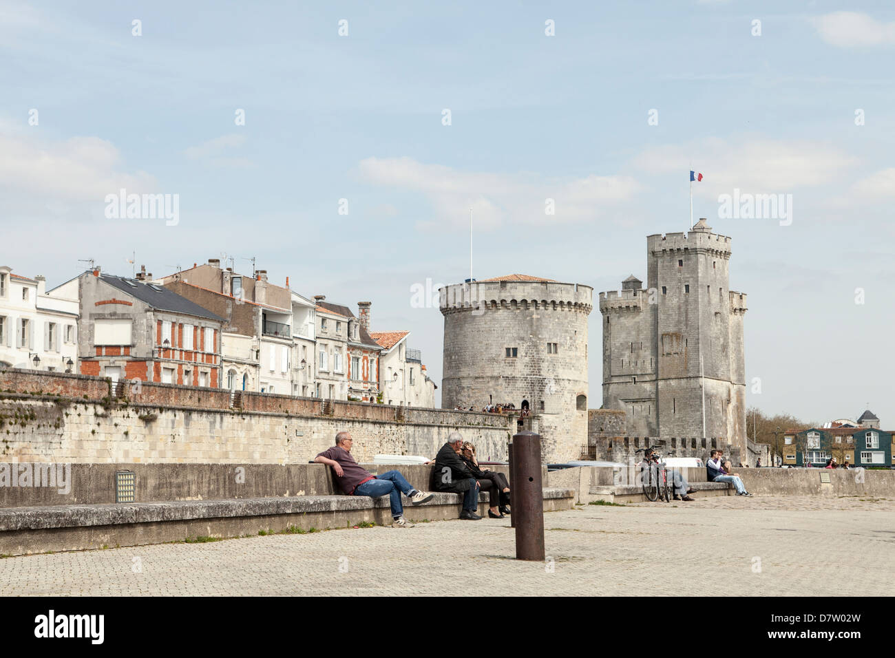 A view of the Chain Tower (l) and the Tower of St-Nicolas at the mouth ...