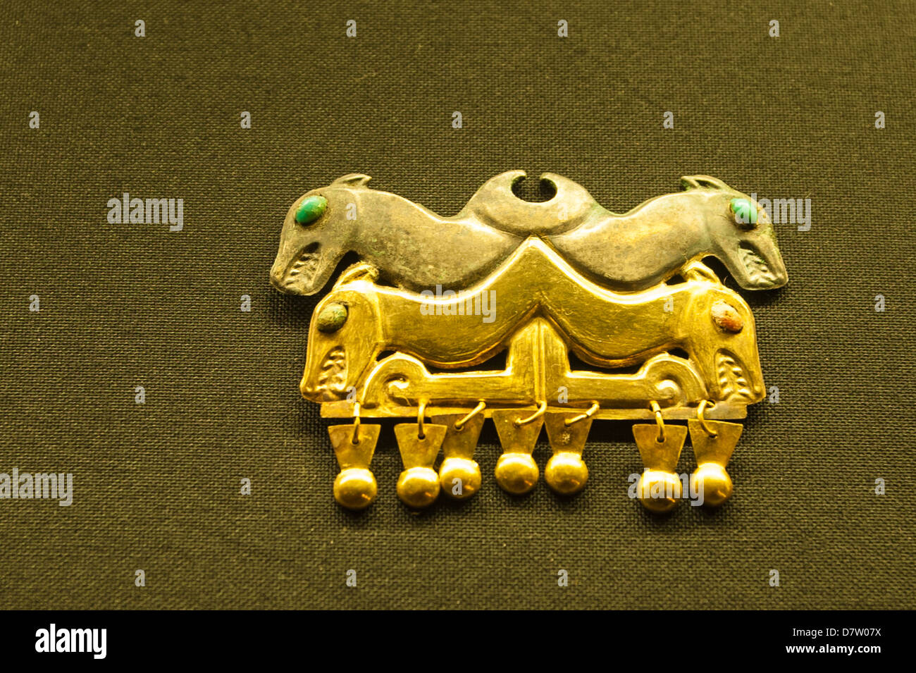 Gold artifacts in Cao Museum in the El Brujo Archaeological Complex ...