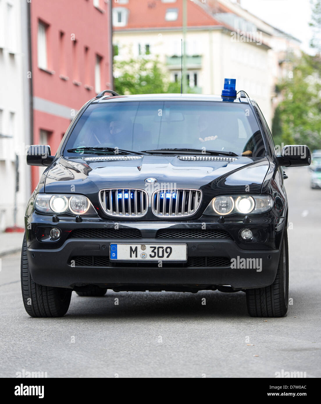 View of a car from the convoy which takes the accused Beate Zschaepe to ...
