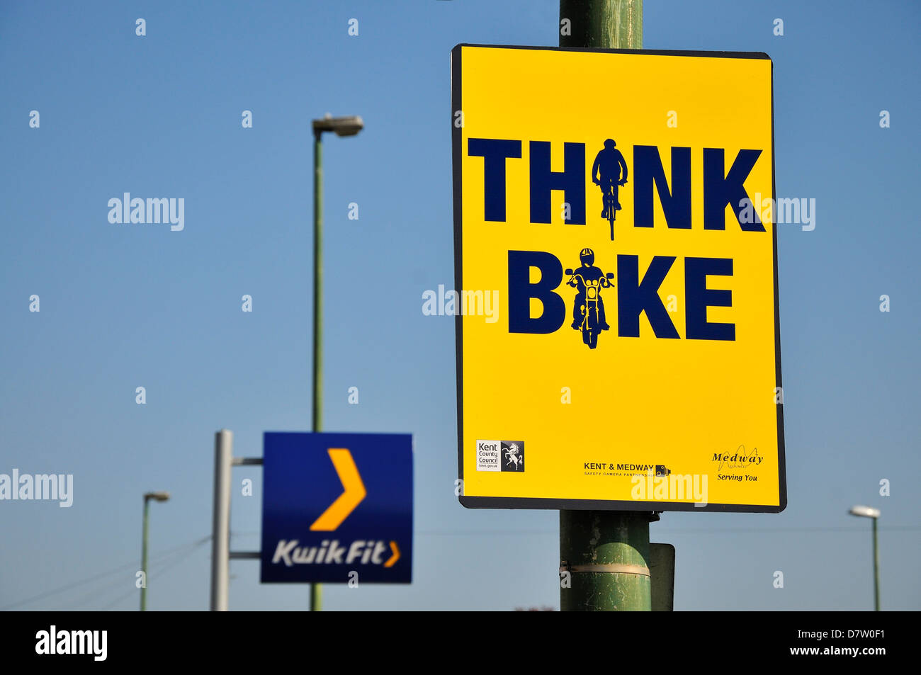 Maidstone, Kent, England, UK. 'Think Bike' sign Stock Photo - Alamy