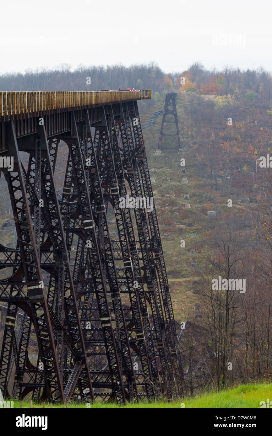 Kinzua Bridge Skywalk at Kinzua Bridge State Park in the rain Stock ...
