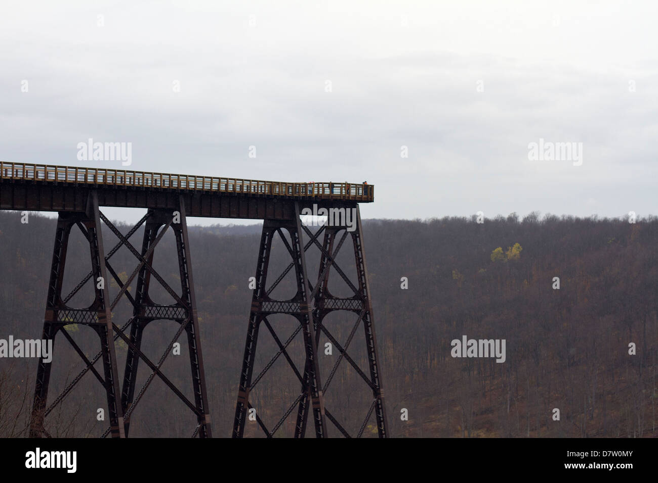 Kinzua Bridge Skywalk at Kinzua Bridge State Park in the rain Stock ...