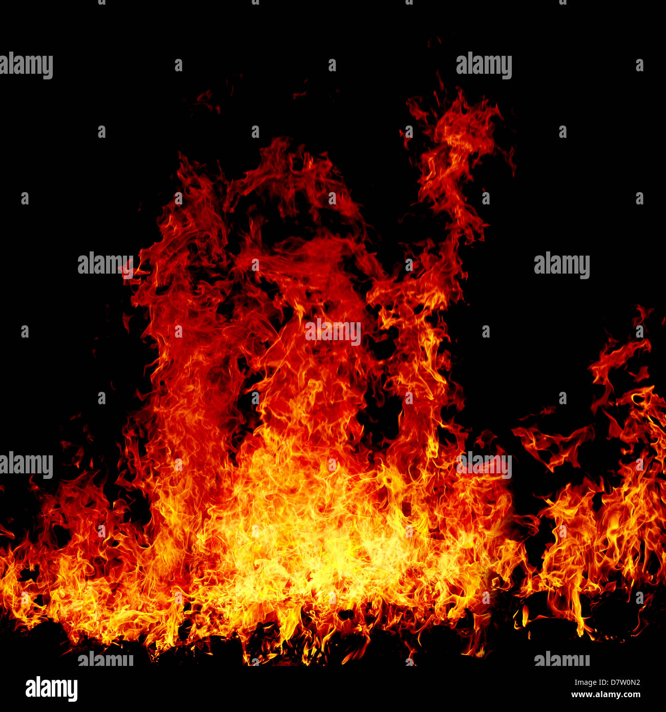 Fire burn on black background Stock Photo - Alamy