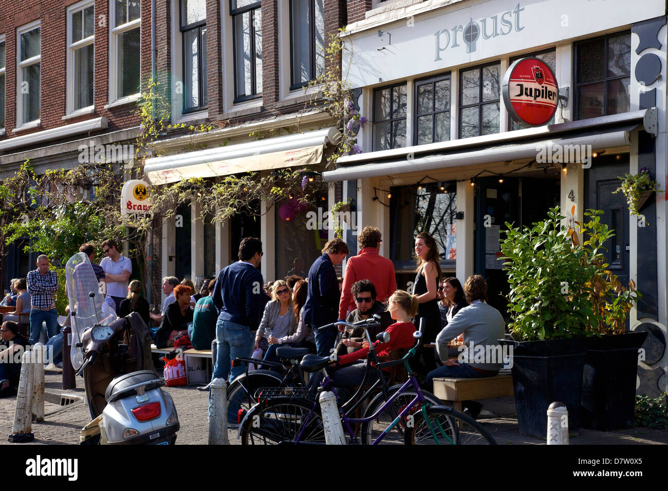Bar with people drinking, Amsterdam, Netherlands Stock Photo - Alamy