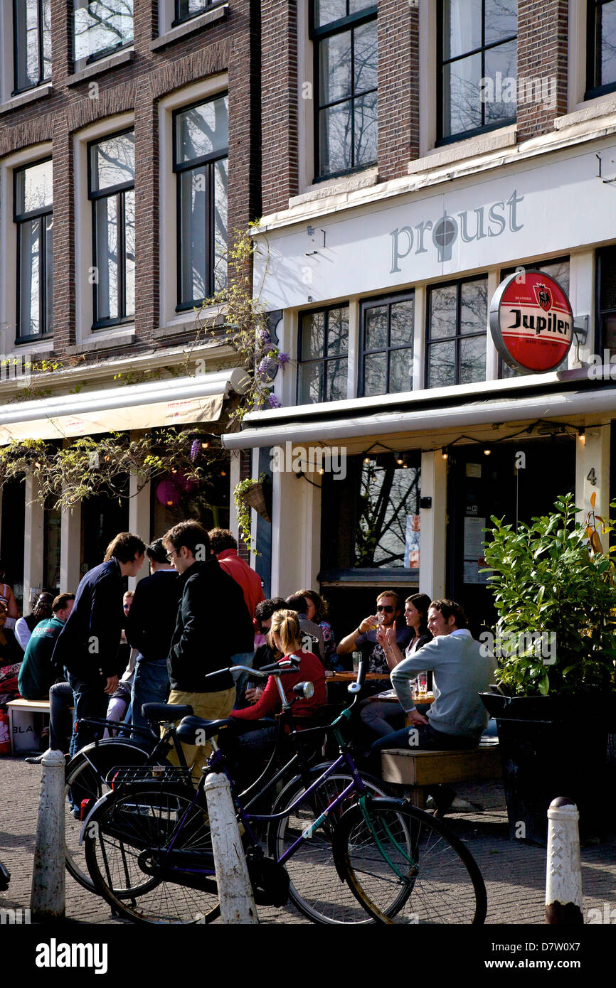 Bar with people drinking, Amsterdam, Netherlands Stock Photo - Alamy