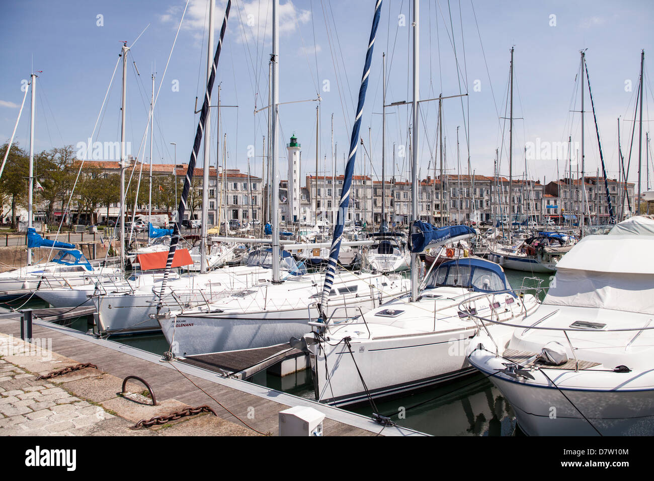 A view of the waterfront and the port in La Rochelle, France Stock ...