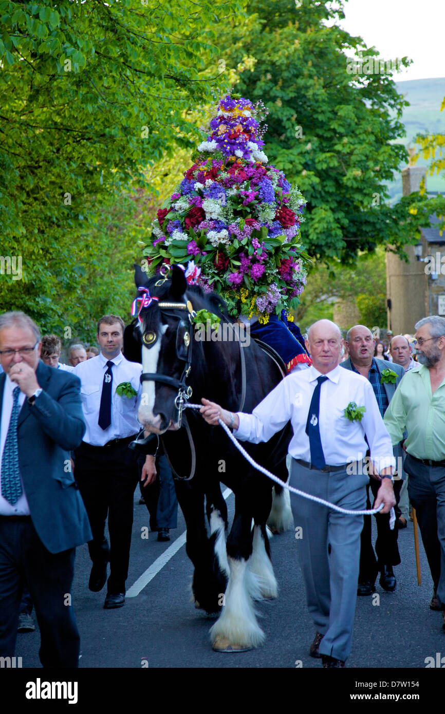 Castleton Garland Day custom, Castleton, Derbyshire, England, United ...
