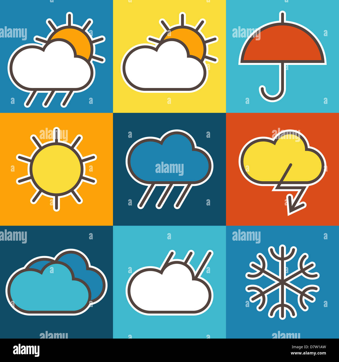 Colorful weather symbols Stock Photo: 56483585 - Alamy
