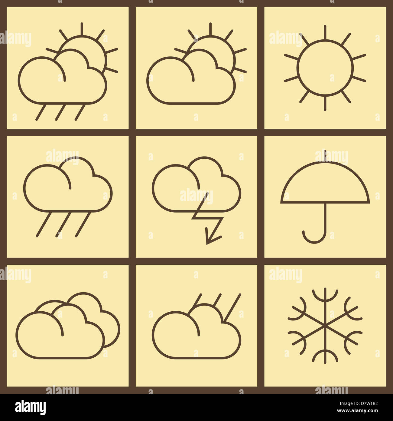 Weather icons sun cloud hi-res stock photography and images - Alamy