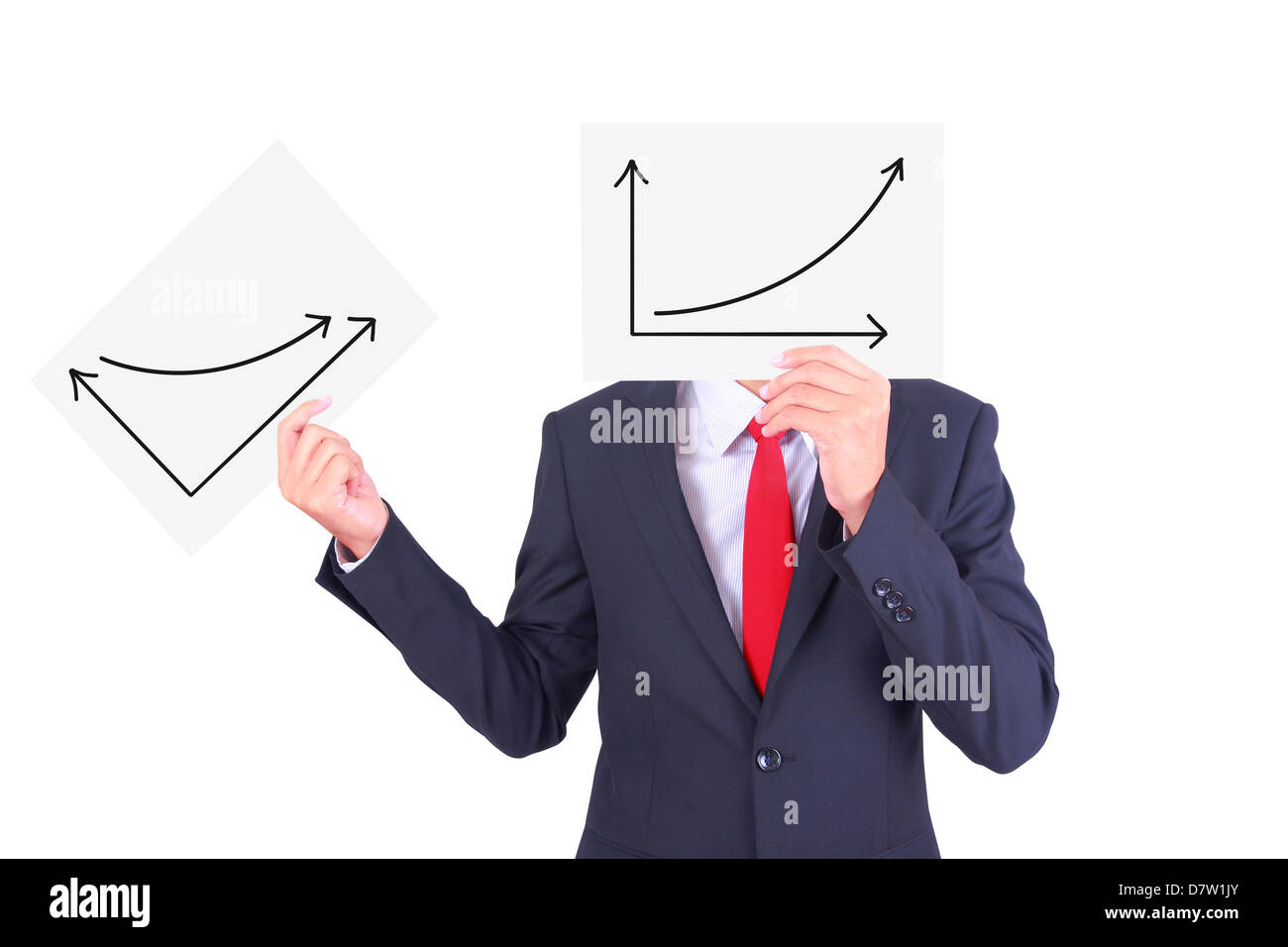 Businessman swap paper to show contrast idea Stock Photo - Alamy