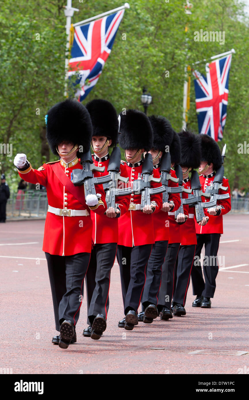 Irish Guards marching along The Mall, London, England, United Kingdom ...