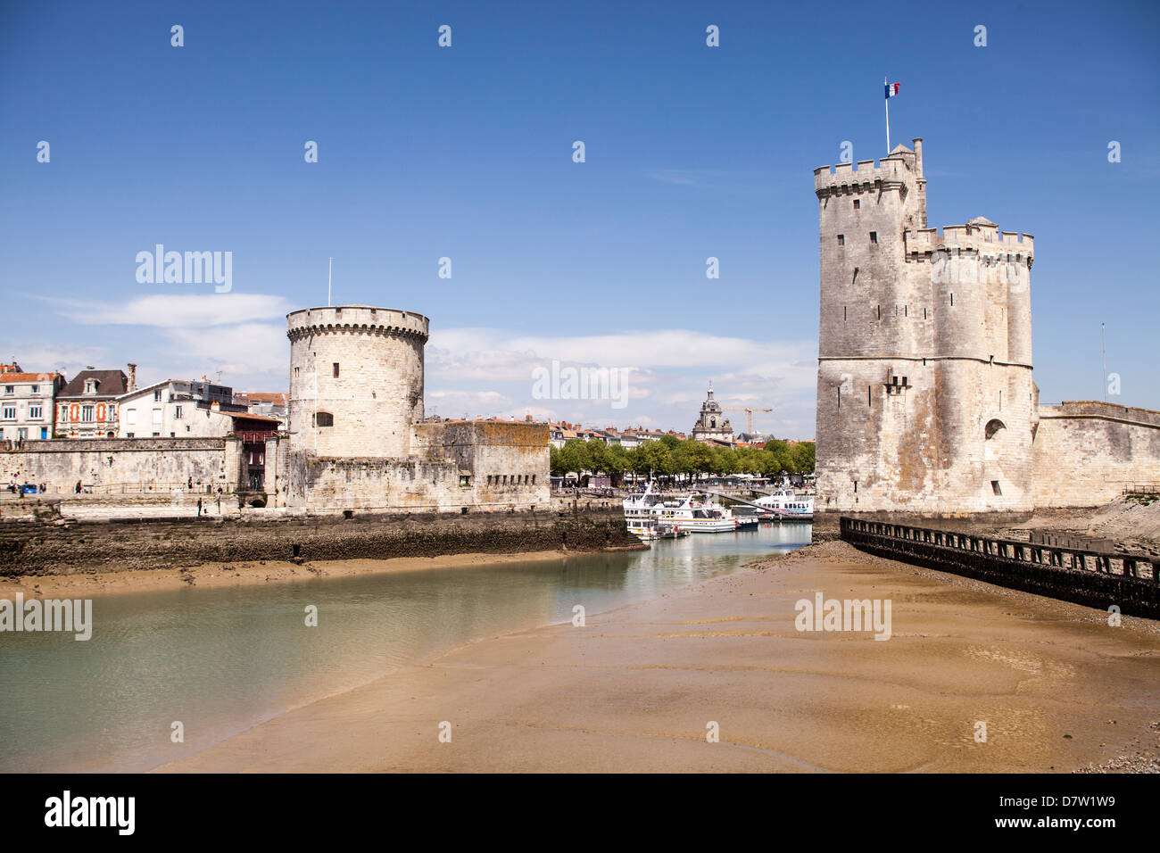 A view of the Chain Tower (l) and the Tower of St-Nicolas at the mouth ...