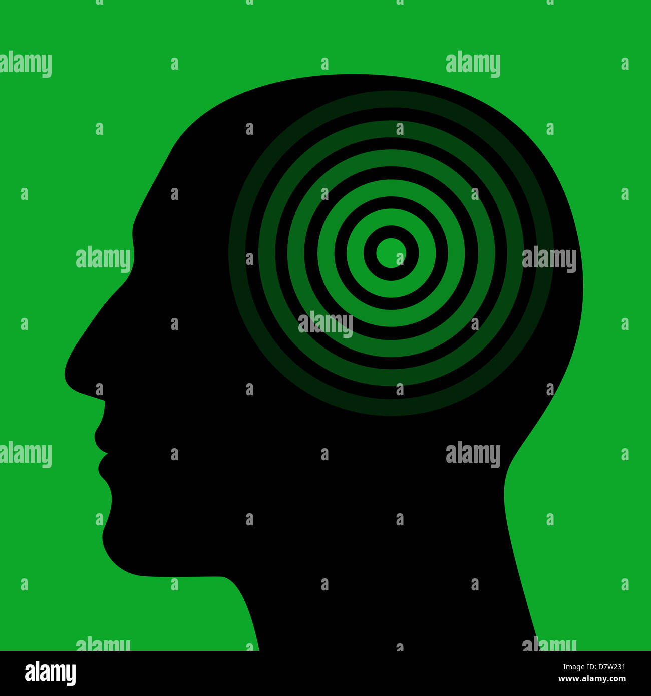 Silhouette of a human head wit the target Stock Photo - Alamy