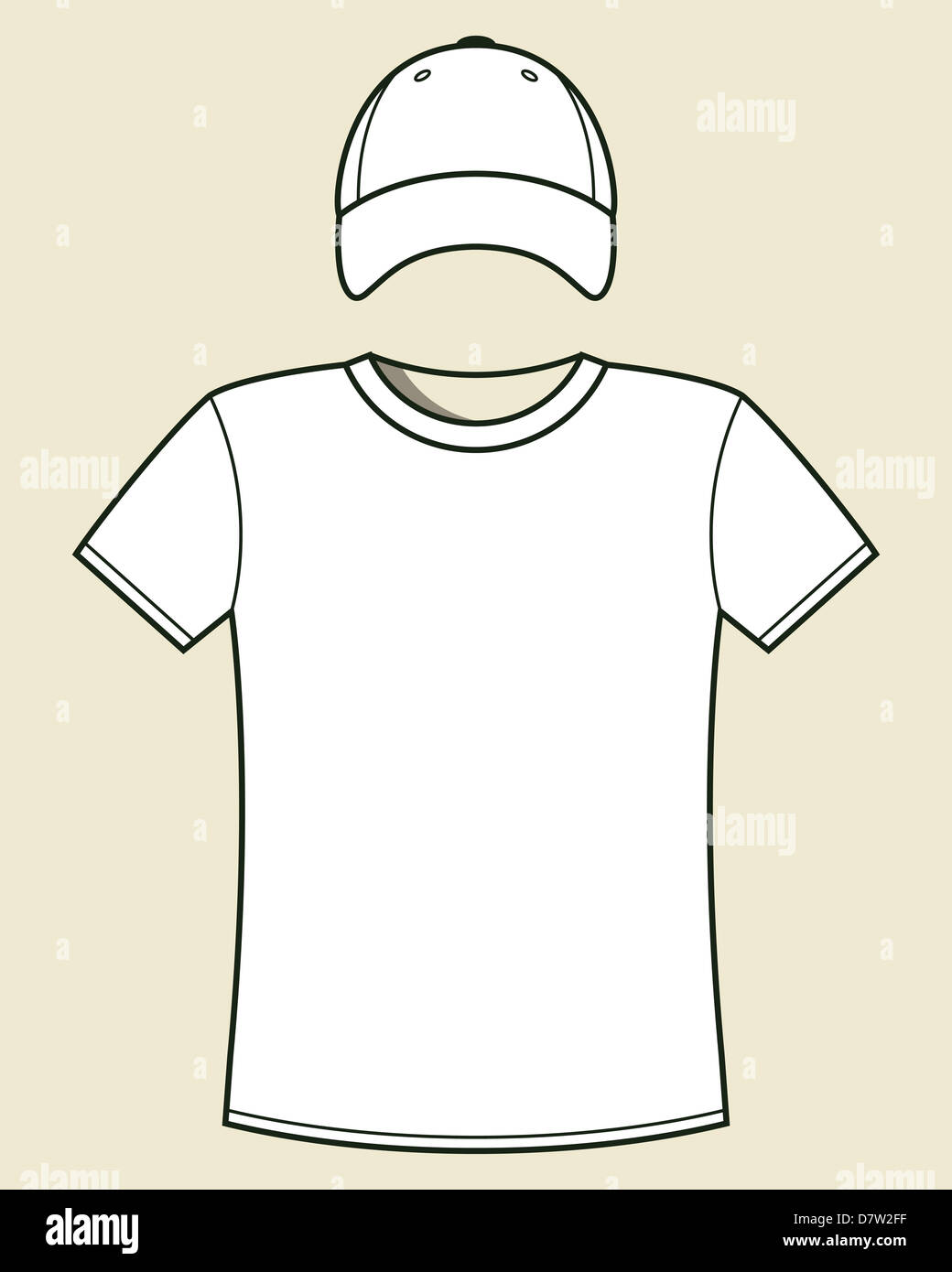 T-shirt and cap template Stock Photo - Alamy