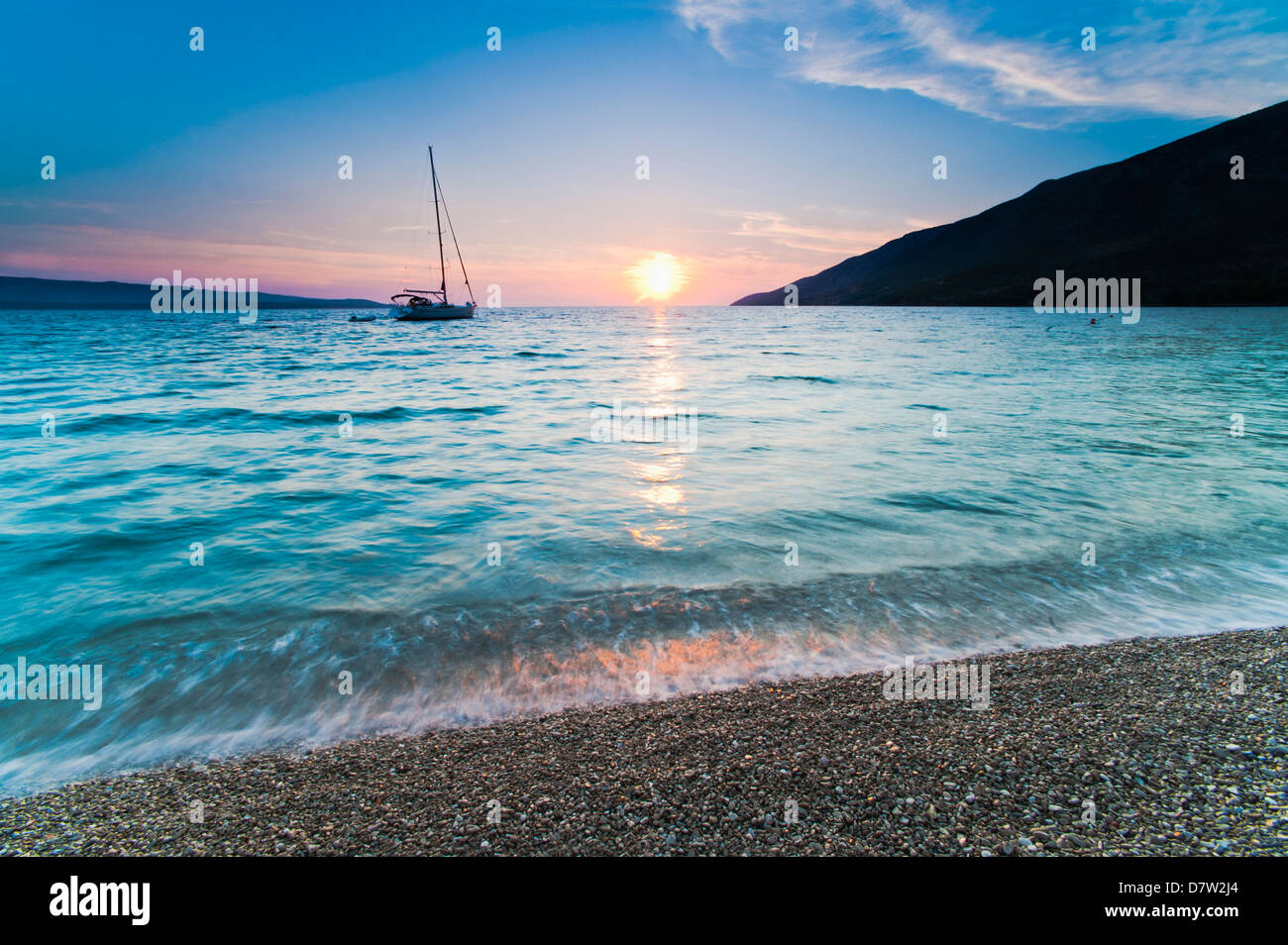 Adriatic Sea off Zlatni Rat Beach at sunset, Bol, Brac Island ...
