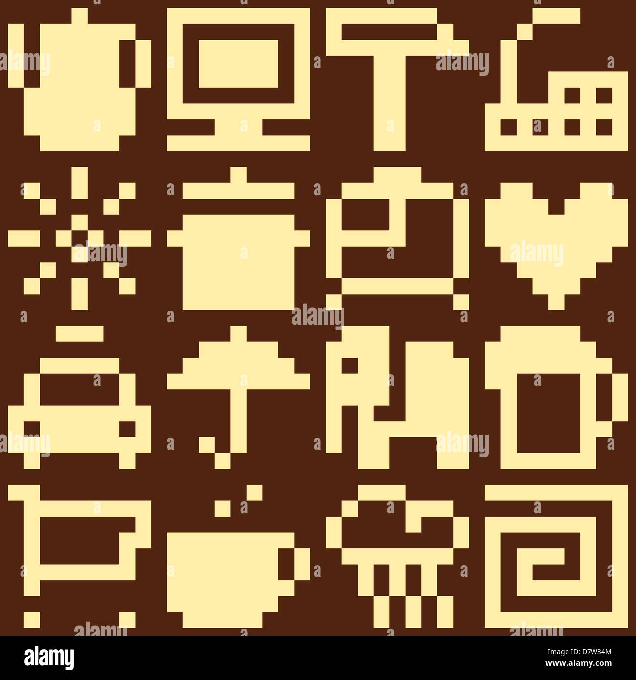 Set pixel art objects hi-res stock photography and images - Alamy