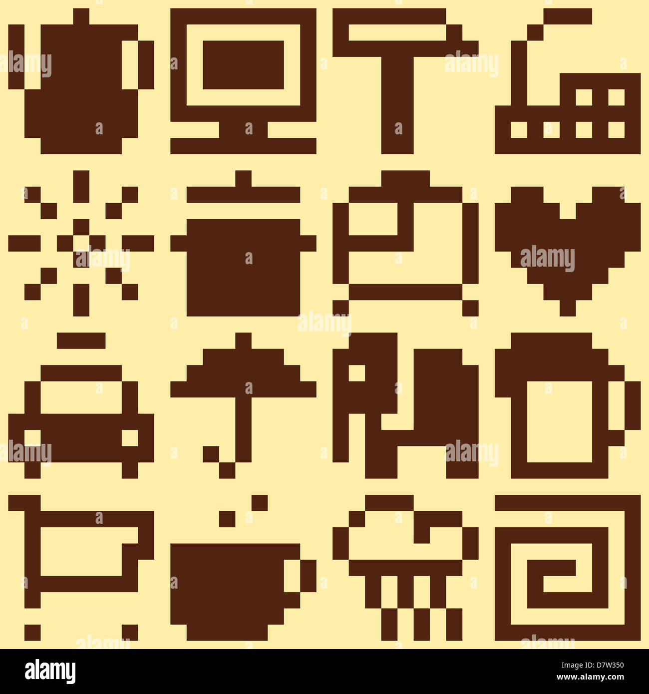 Set pixel art objects hi-res stock photography and images - Alamy