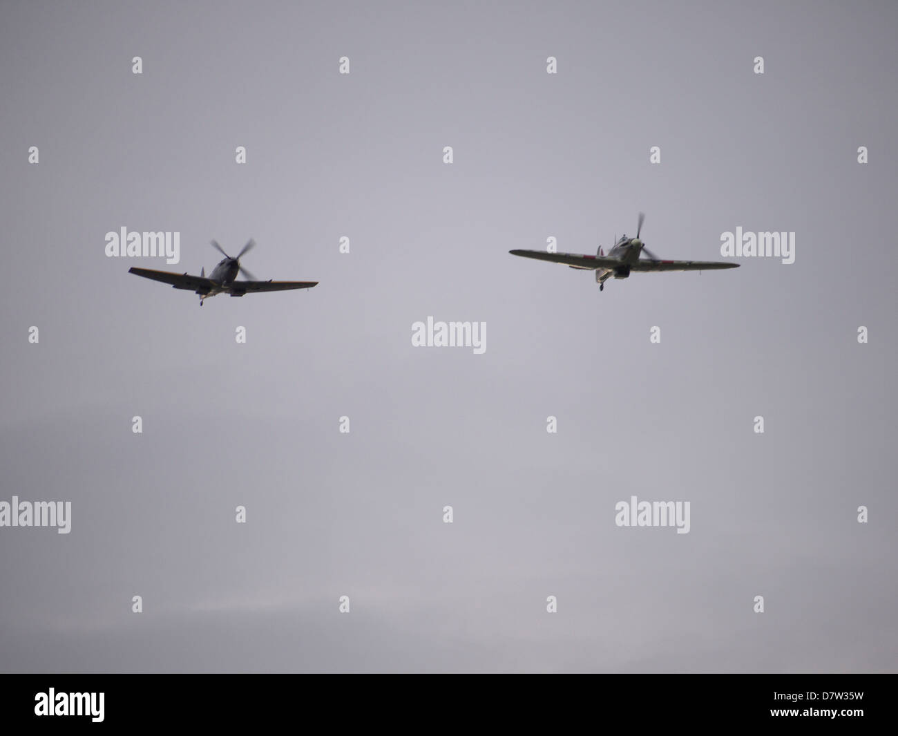 Mk XVIE clipped wing Spitfire and Mk IIc Hurricane,both part of the ...