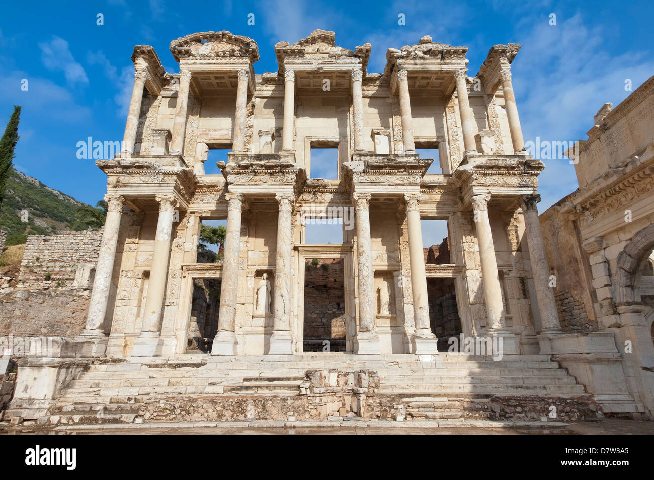 Celsus Library, Ephesus, Izmir Province, Anatolia, Turkey Minor Stock ...