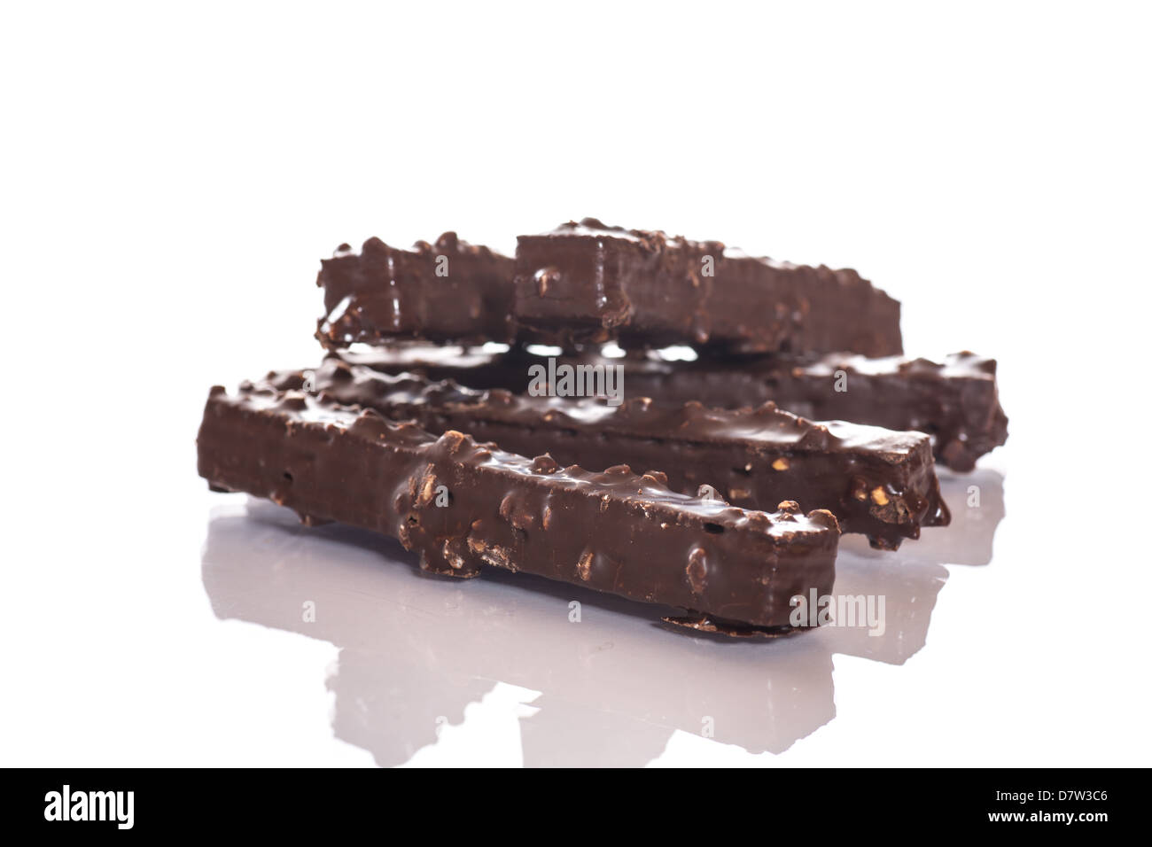 sweet chocolate sticks on a white background Stock Photo - Alamy