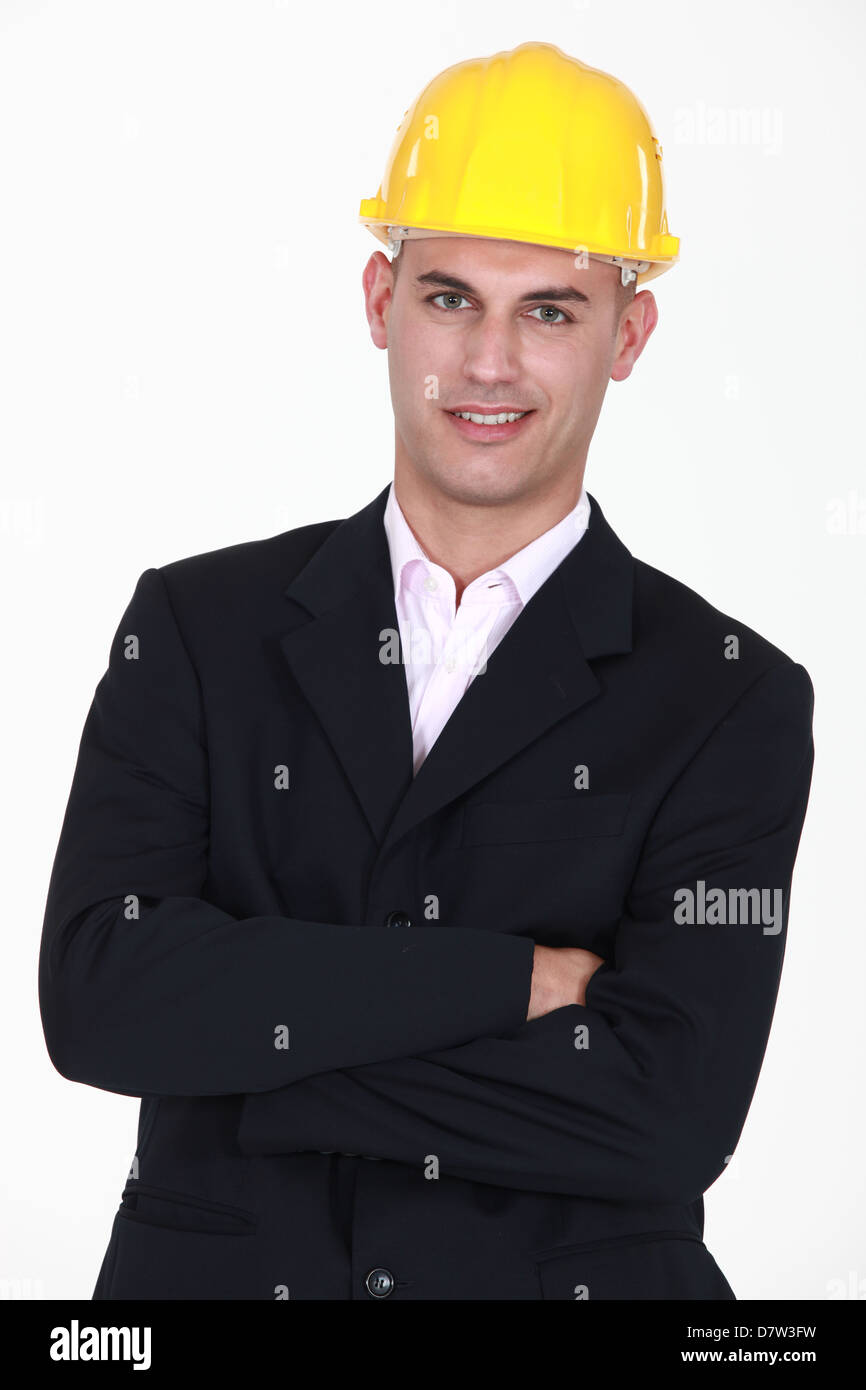 Engineer with his arms crossed Stock Photo - Alamy