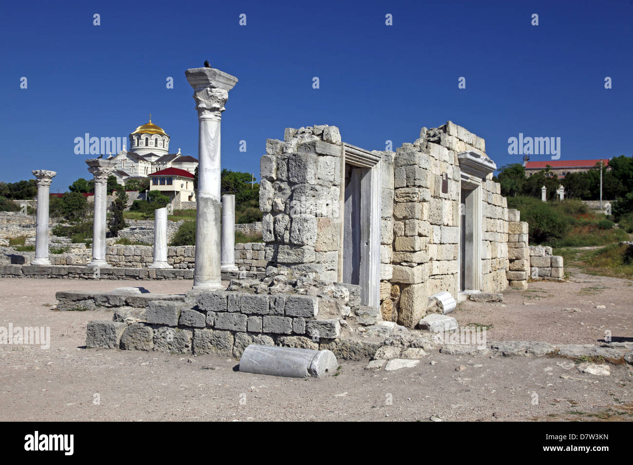 ANCIENT RUINS & SAINT VLADIMIR CATHEDRAL CHERSONES SEVASTOPOL UKRAINE ...