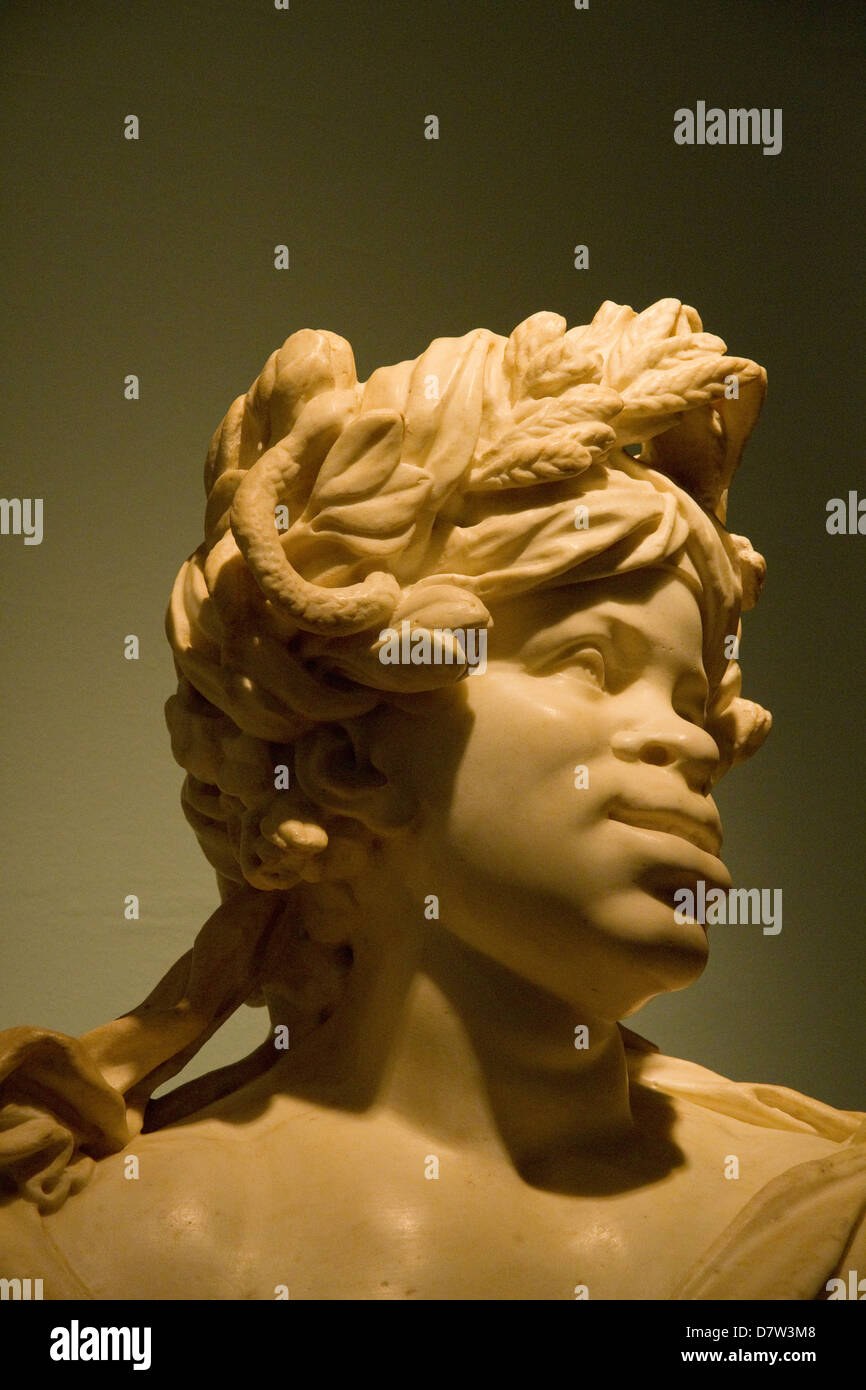 Marble bust representing Africa by Lorenzo Vaccafo Stock Photo - Alamy