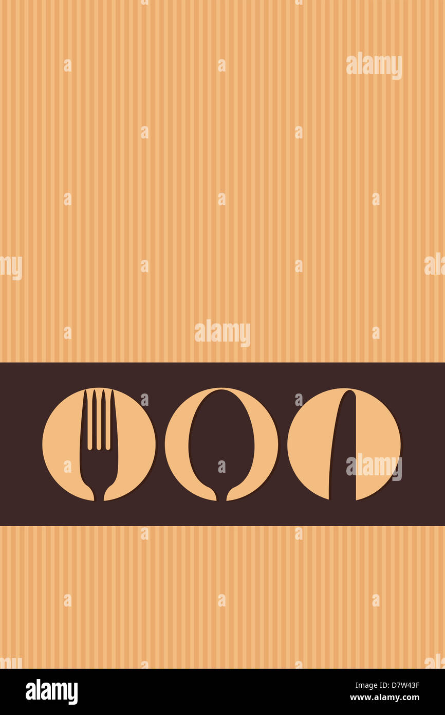 Restaurant menu design whit cutlery symbols on cardboard background ...