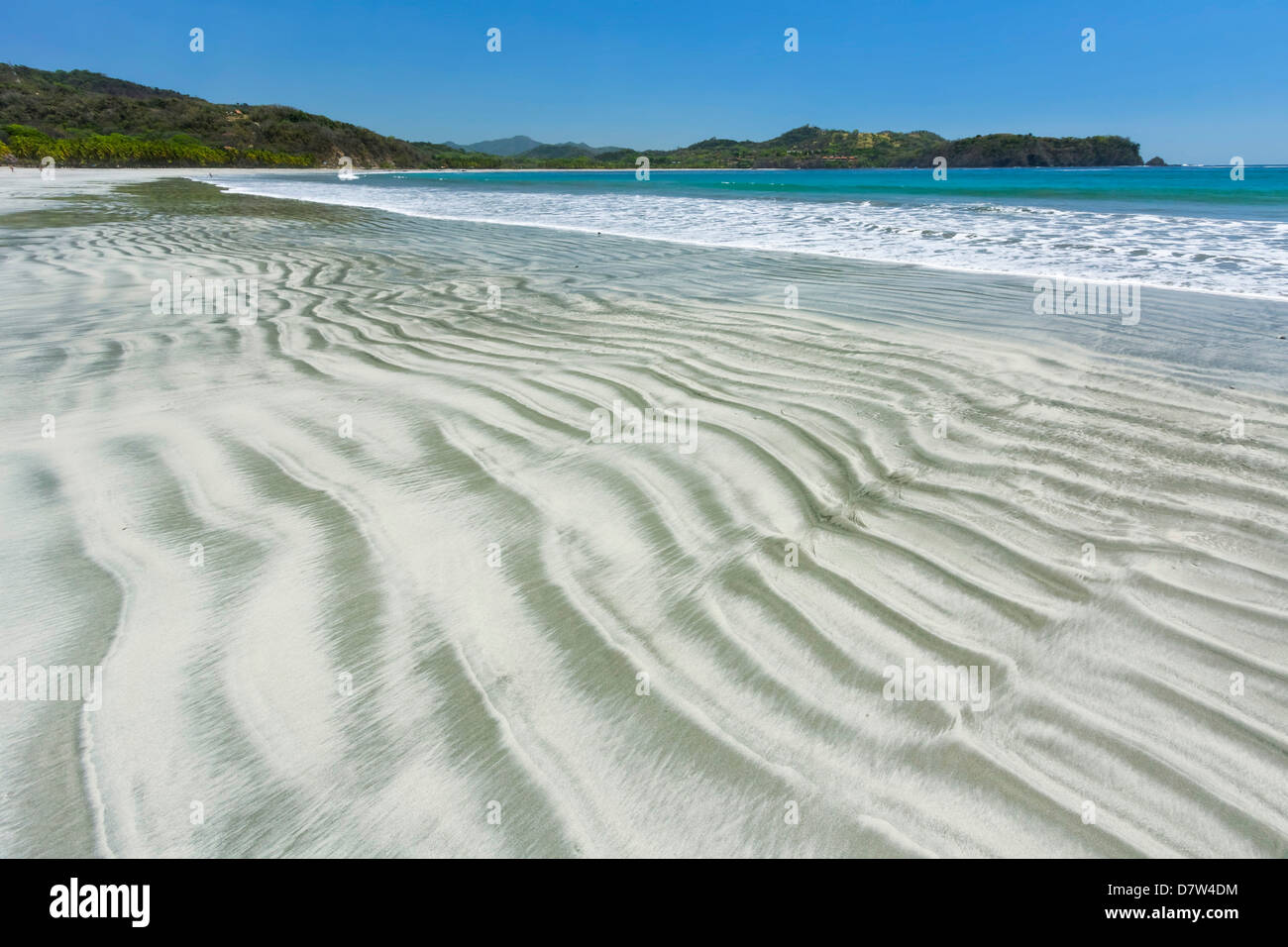 Bands of light sand grains sorted from heavier dark minerals in ...