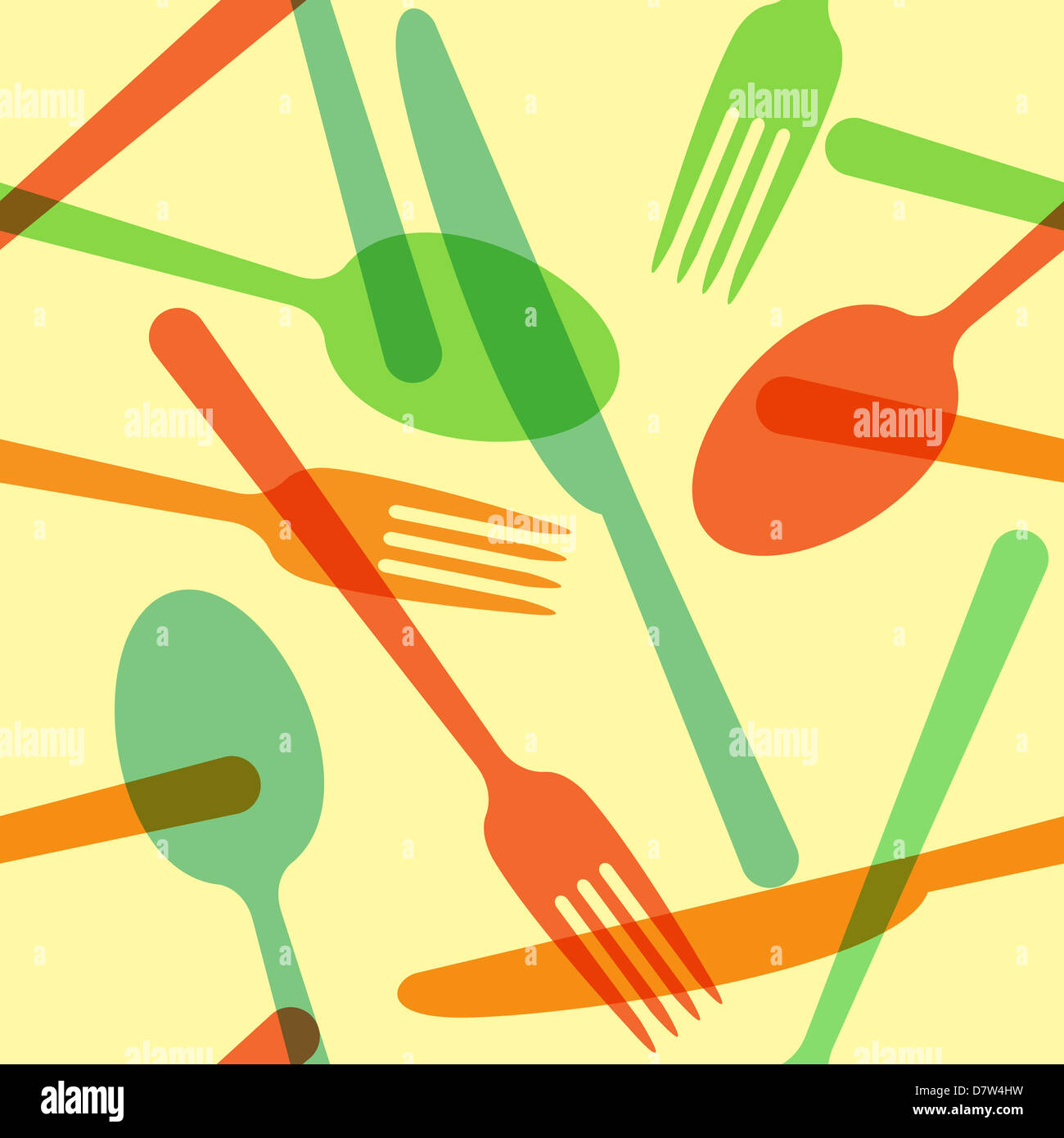 Colorful cutlery pattern Stock Photo - Alamy