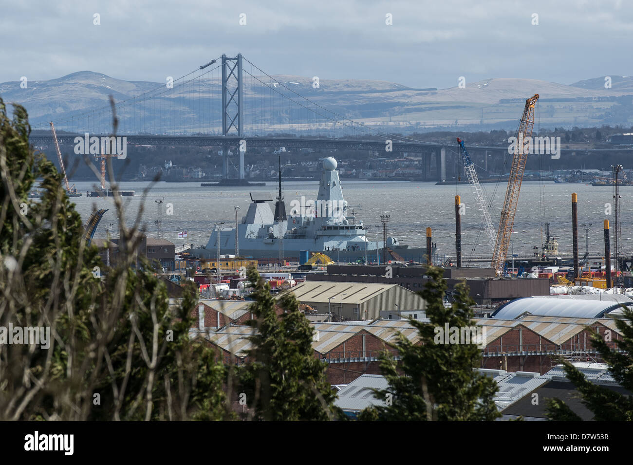 HMS Diamond Type 45 Destroyer alongside the North Wall at Rosyth ...