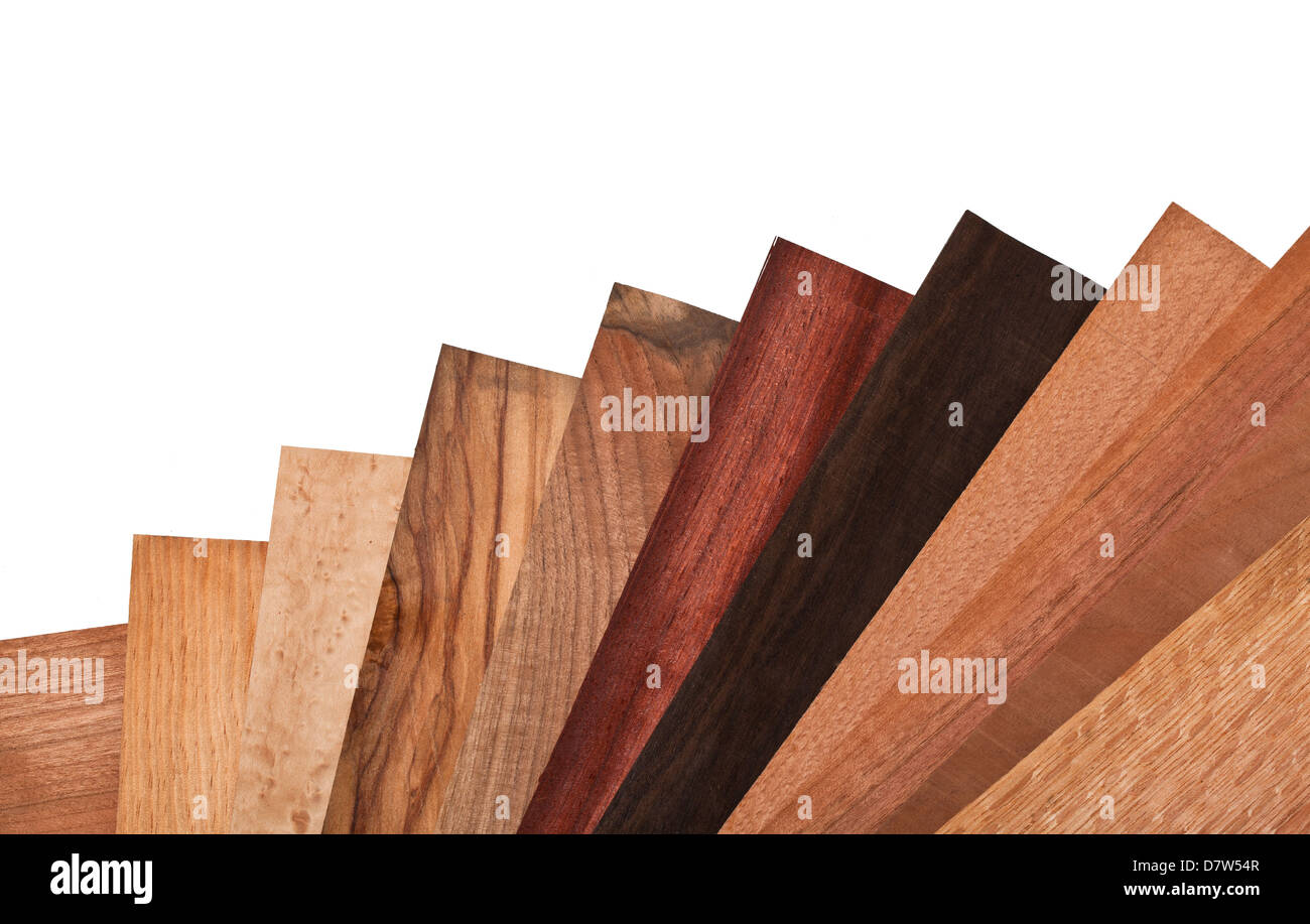 collection of different wood on white background Stock Photo - Alamy