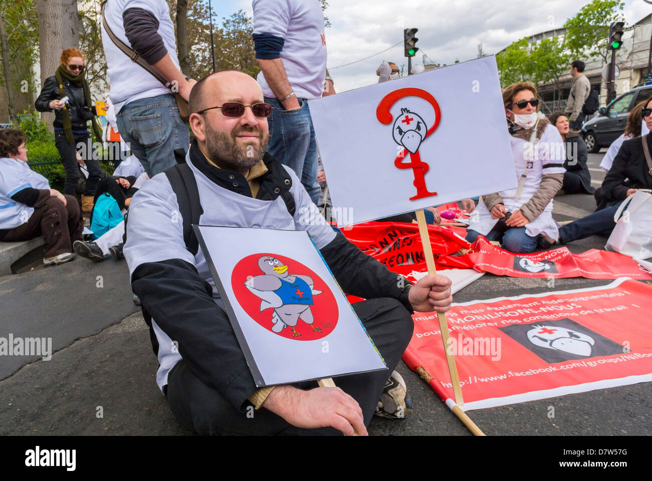 Paris, France, Nurses Demonstration, Collective health worker protest ...