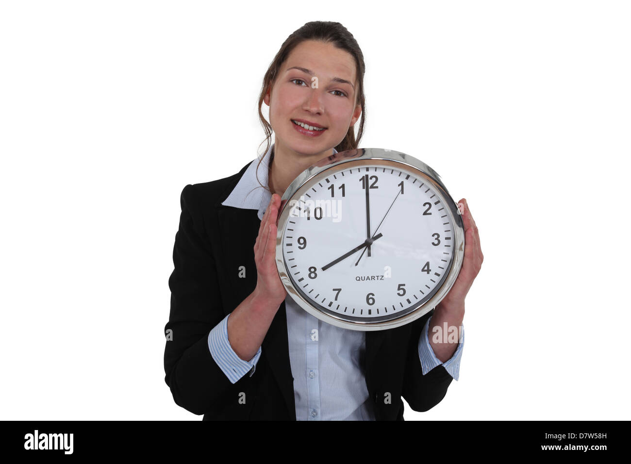 Girl holding round clock hi-res stock photography and images - Alamy