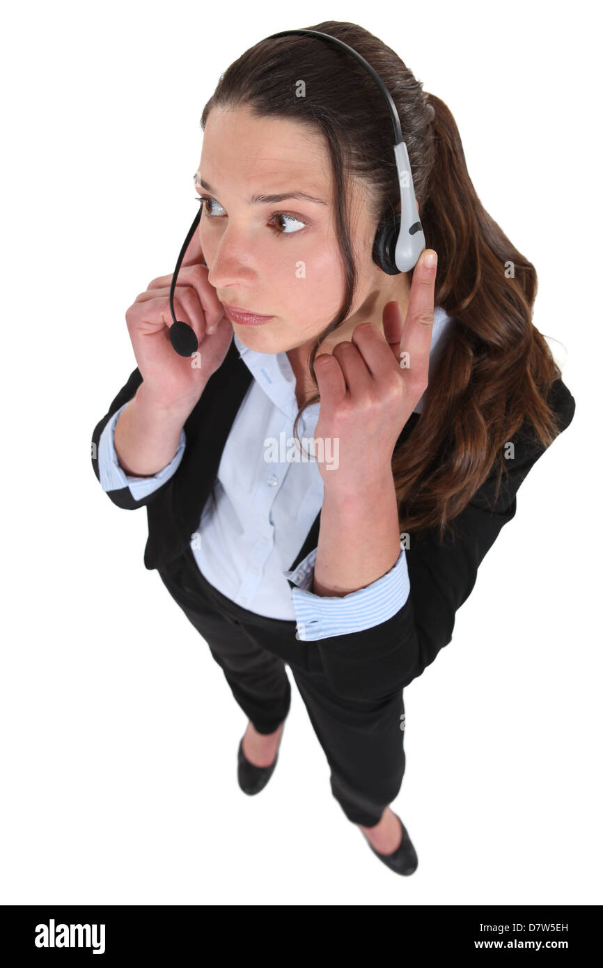 Woman call center portrait Cut Out Stock Images & Pictures - Alamy