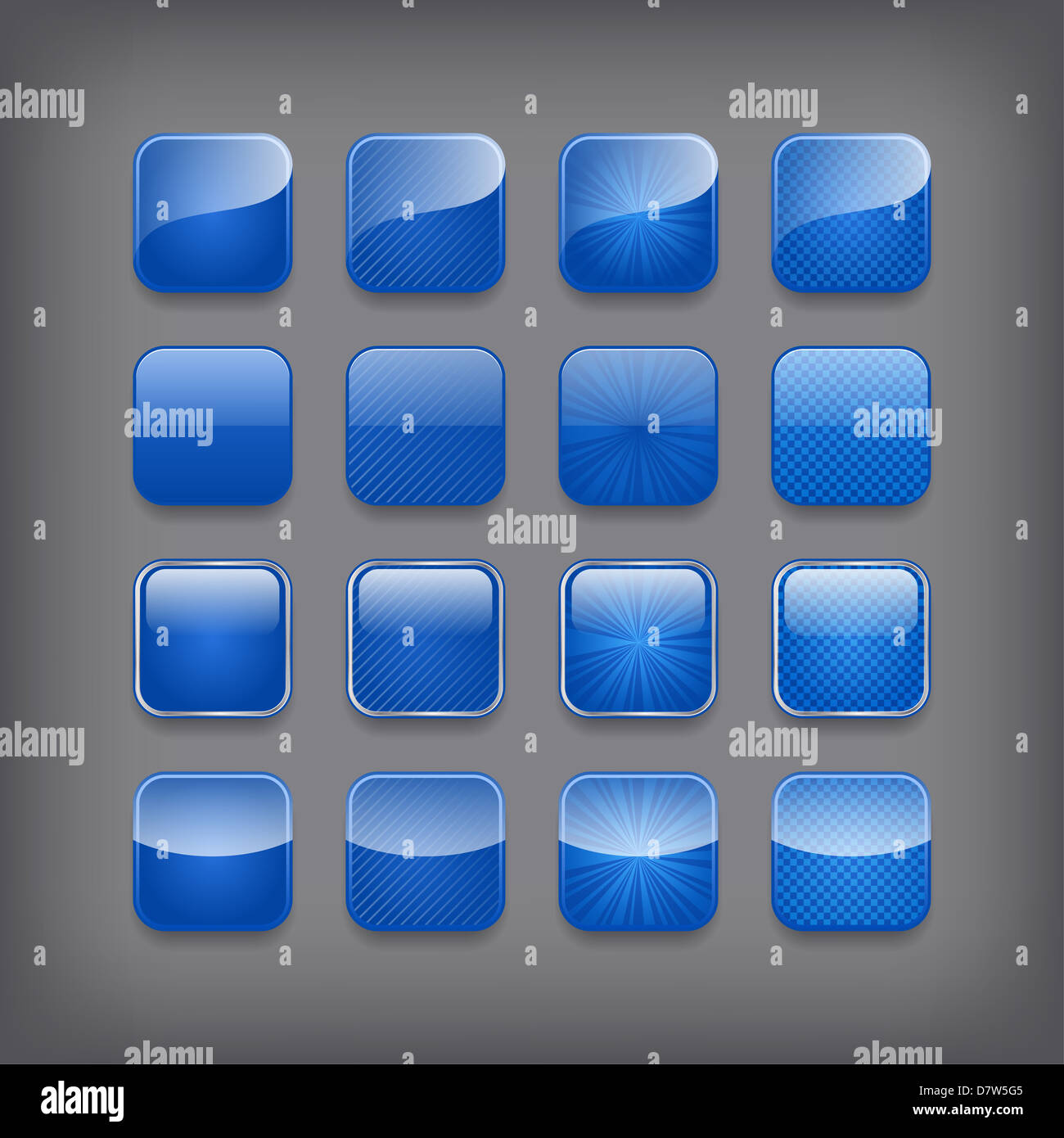 Set of blank blue buttons for you design or app Stock Photo - Alamy