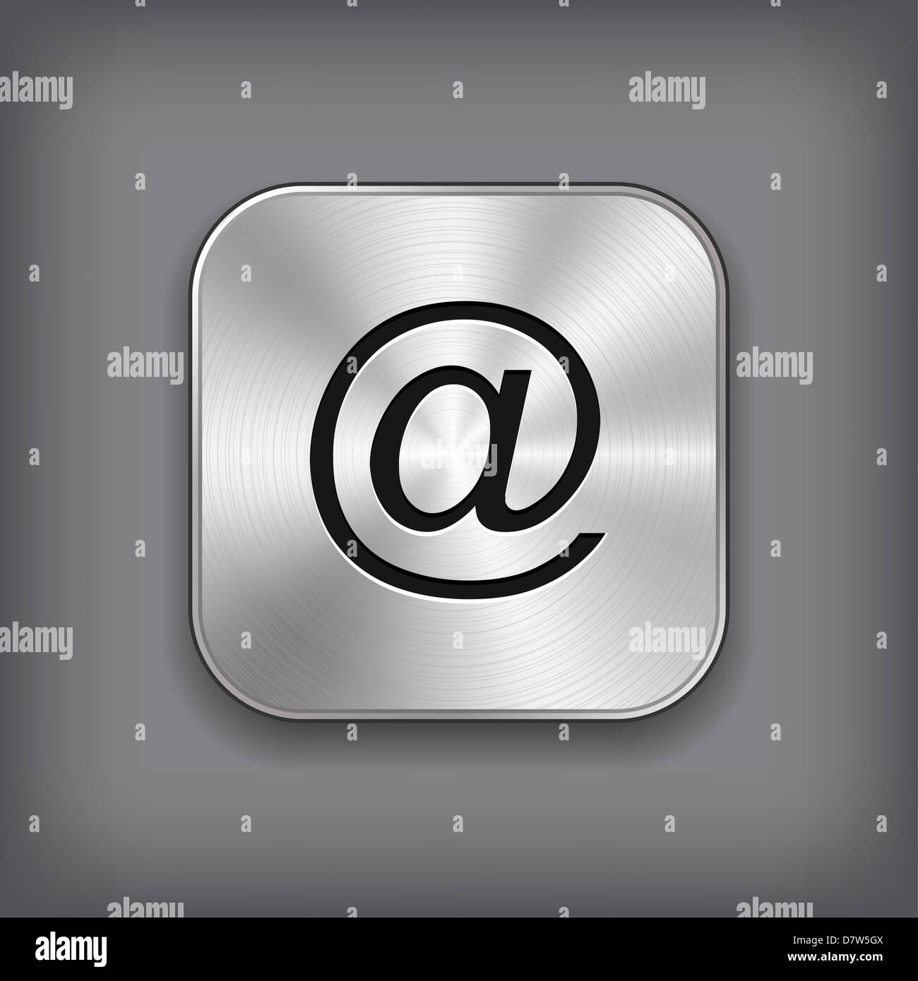 Mail icon - metal app button Stock Photo - Alamy