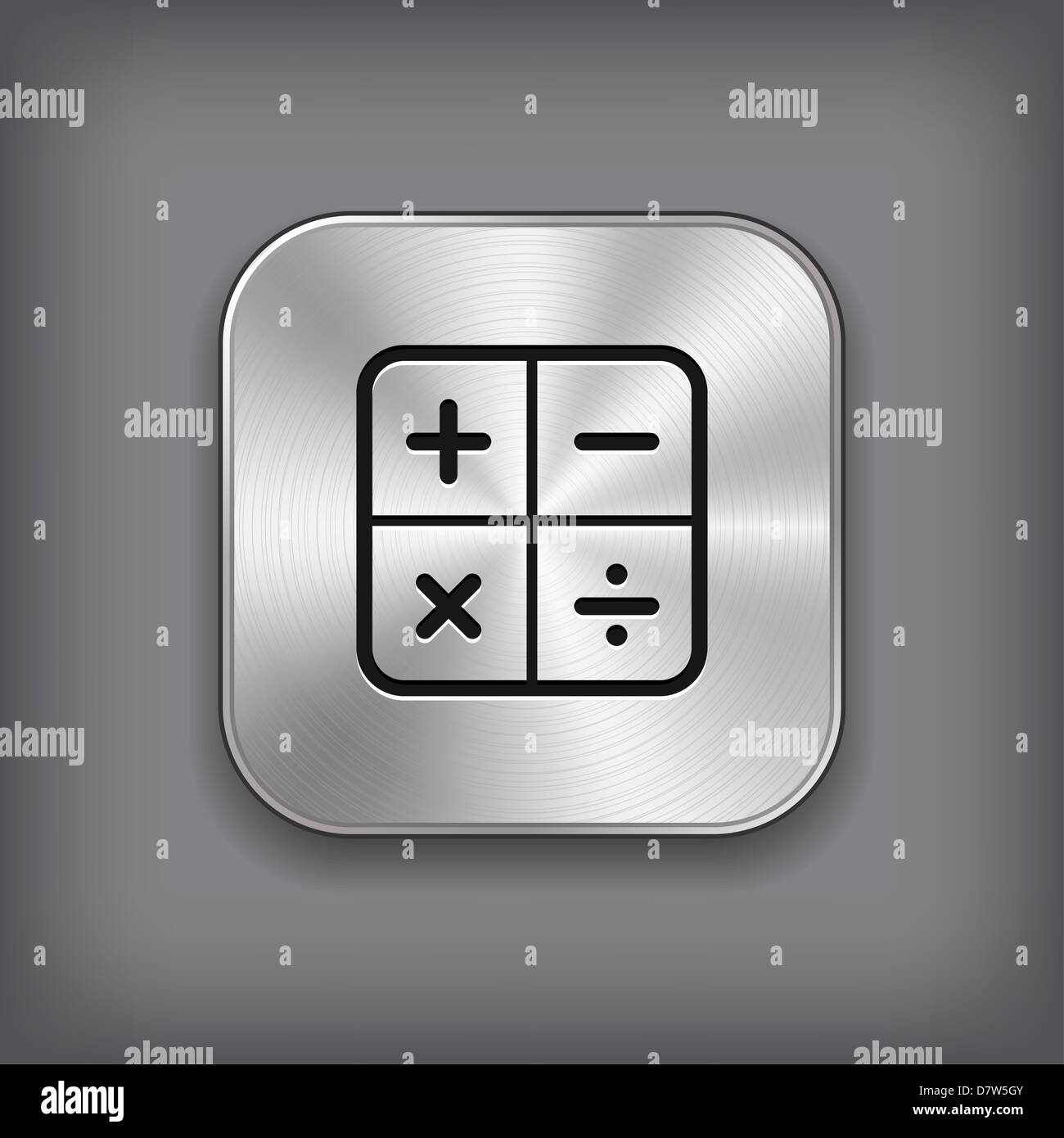 Calculator icon - metal app button Stock Photo - Alamy