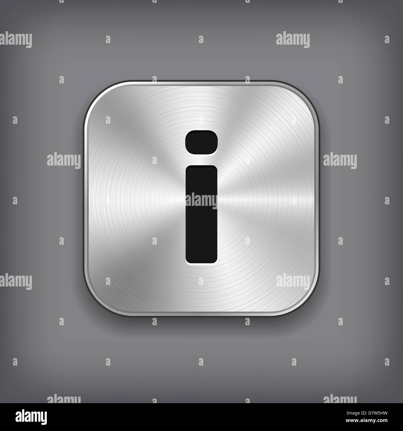 Info icon - metal app button Stock Photo - Alamy