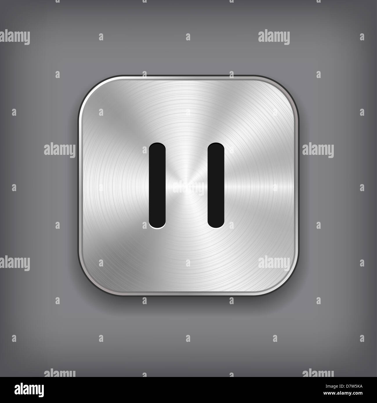 Pause icon - metal app button Stock Photo - Alamy