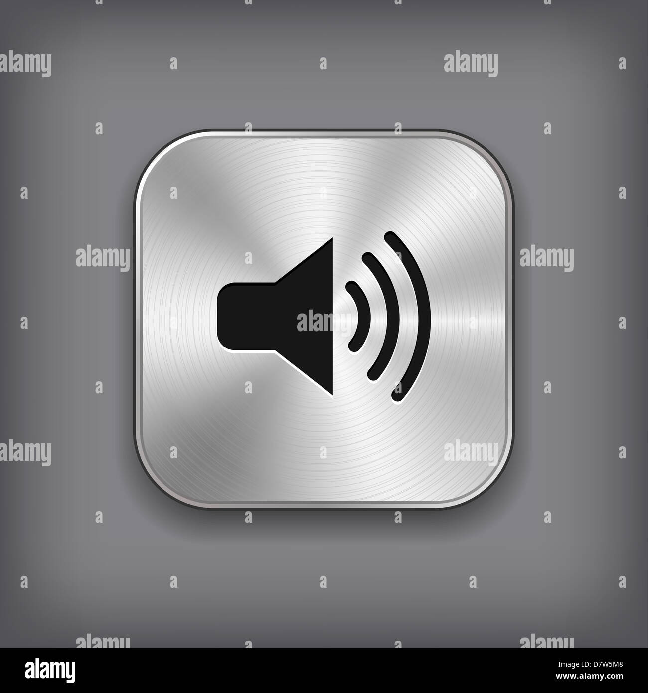 Speaker volume icon - metal app button Stock Photo - Alamy