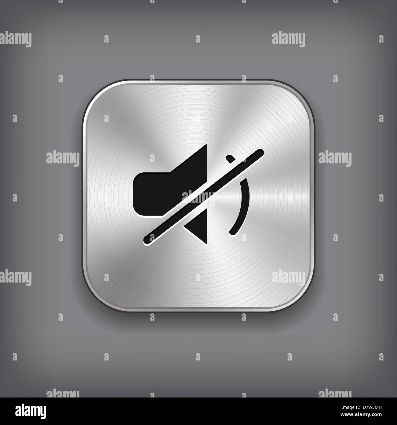 Mute icon - metal app button Stock Photo - Alamy