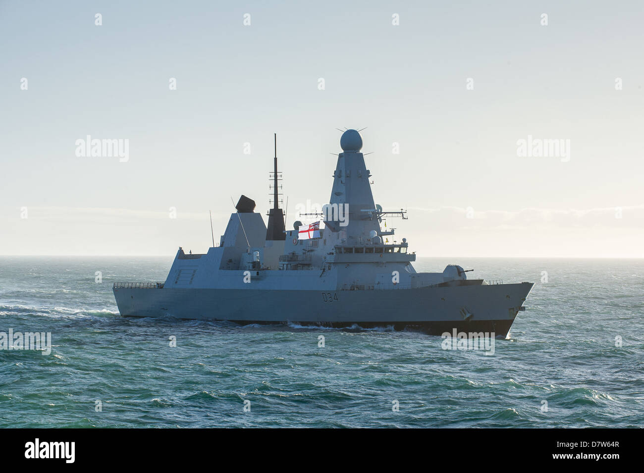 Royal Navy Type 45 destroyer HMS Diamond at sea Stock Photo - Alamy