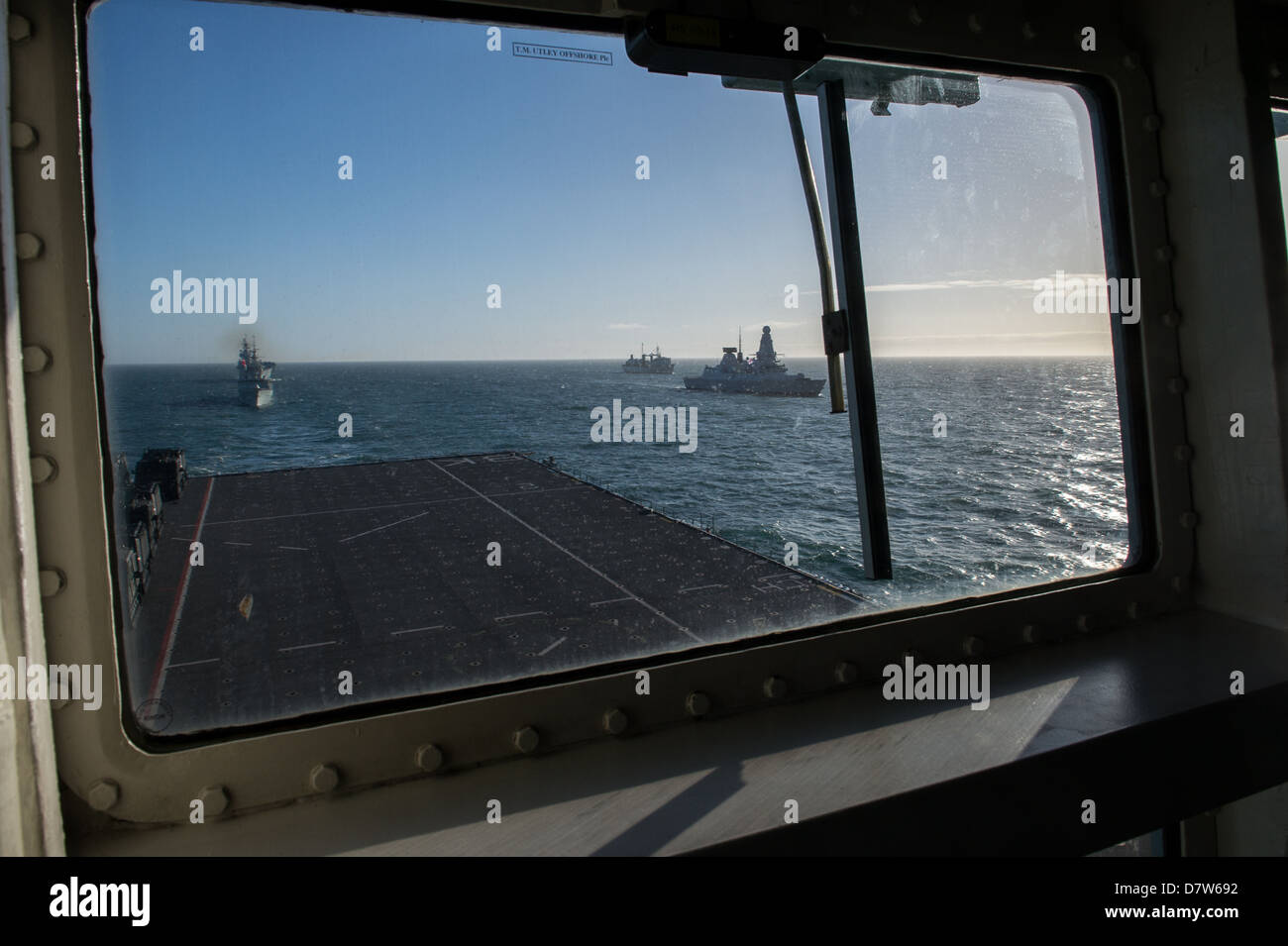 HMCS Iroquois, HMS Illustrious, HMS Diamond and HMCS Preserver at sea ...
