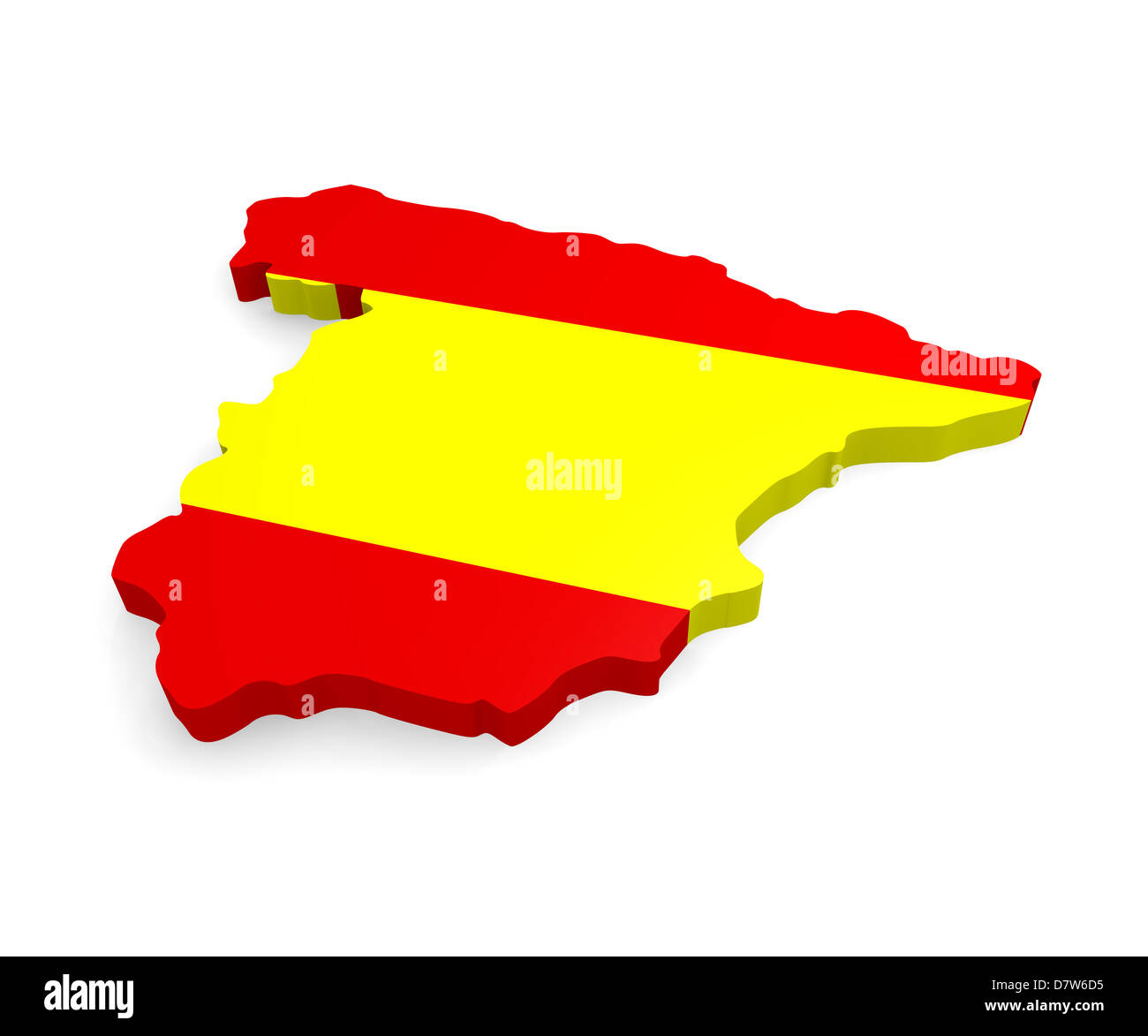 3d map of Spain on a white background Stock Photo - Alamy